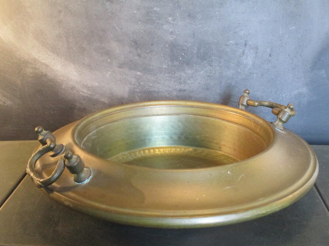 Large Brass and Hammered Copper Brazier Burn Pot Planter - Etsy