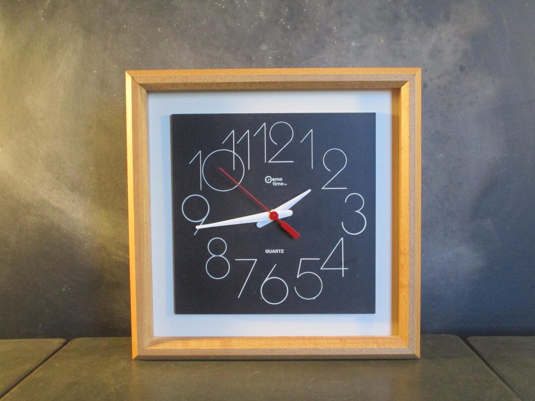 Large Modernist Wall Clock-cosmo Time Clock - Etsy