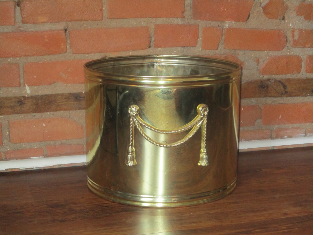 Very Large Gold Planter Pot, Brass Toned - Etsy