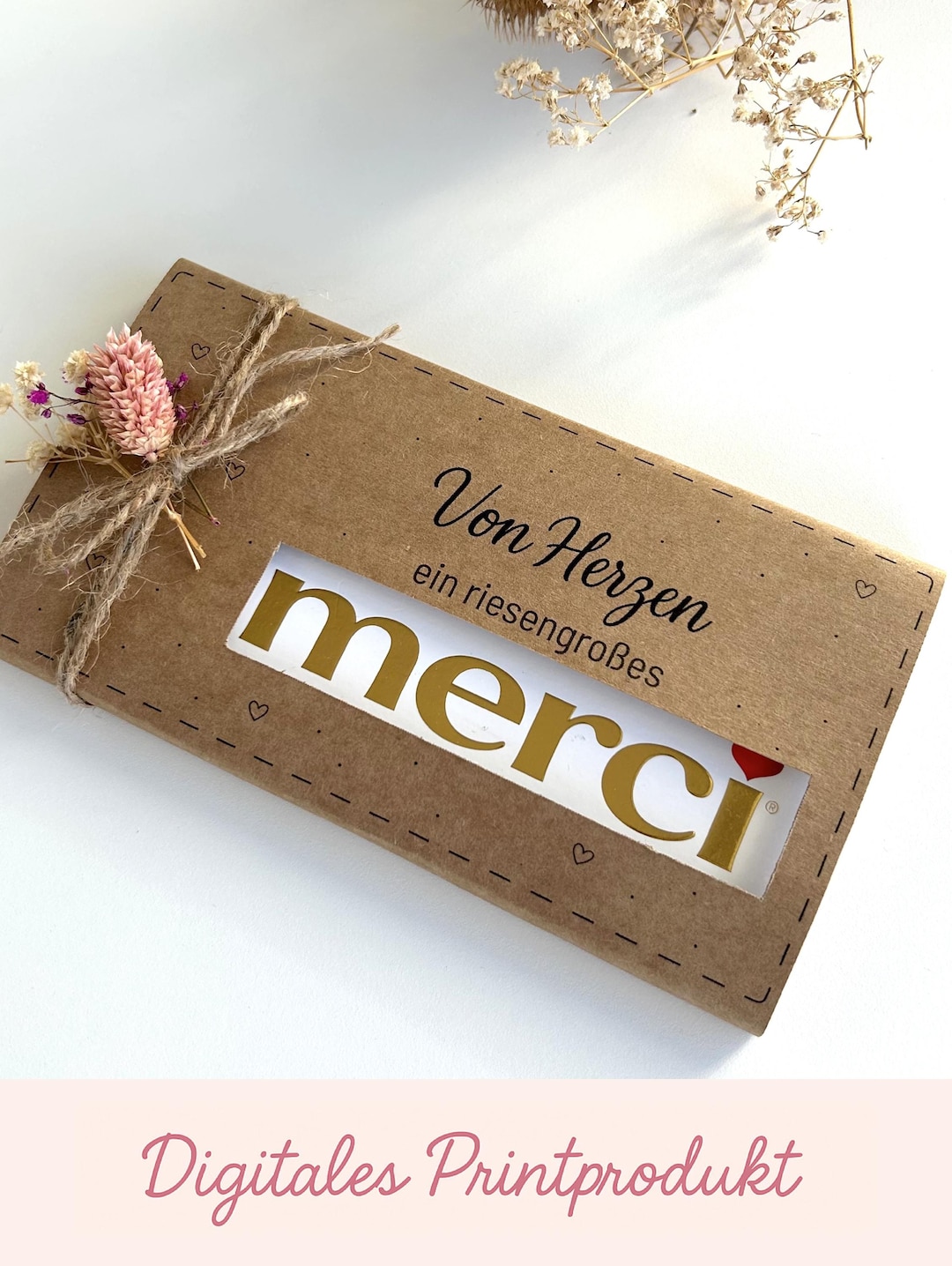 Von Herzen Dankeschön | Danke sagen | Merci | Banderole für Schokolade ...