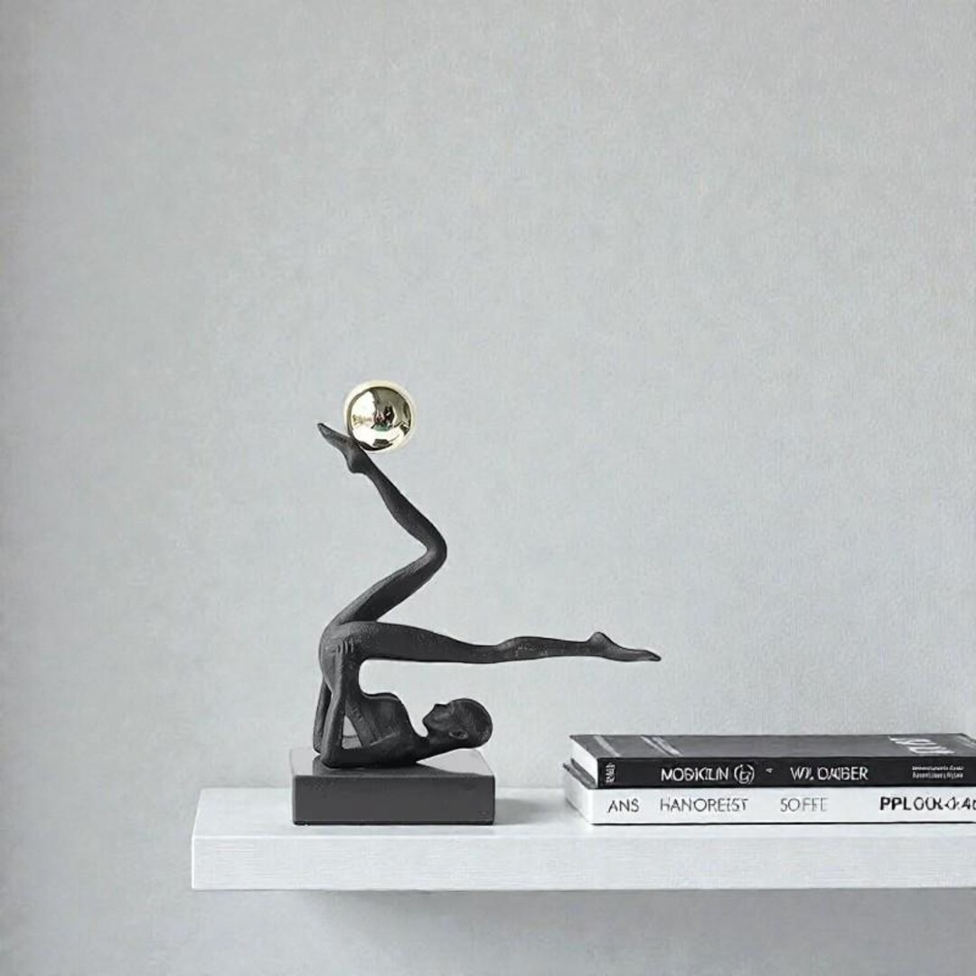 Abstract Gymnast Statue - Black Metal Modern Desk Sculpture - Etsy