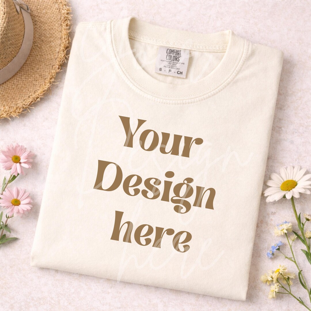 Ivory T-shirt Mockup | Comfort Colors 1717 | Soft Neutral Cream Tee ...
