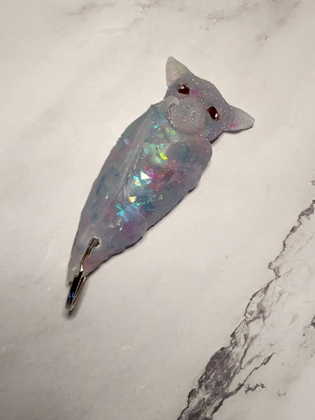 Adorable Opal Style Glow in the Dark Resin Bat Keychain - Etsy