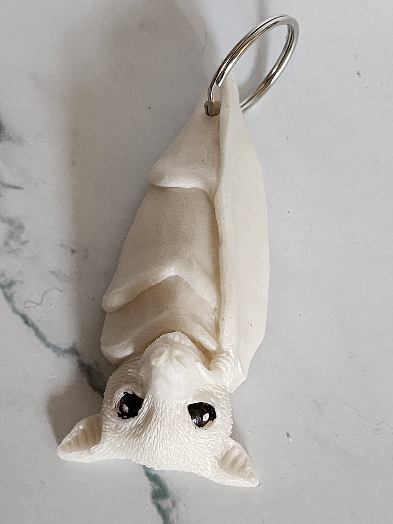 Adorable White Color Resin Bat Keychain - Etsy