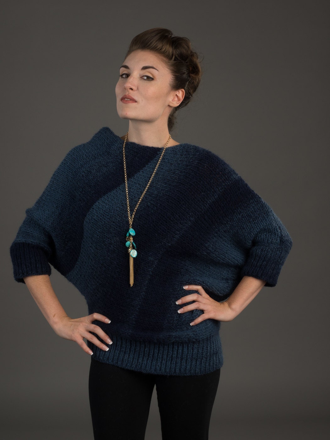Winter Blues Drapey Chunky Outlander Sweater Wrap Huntress Capitol ...
