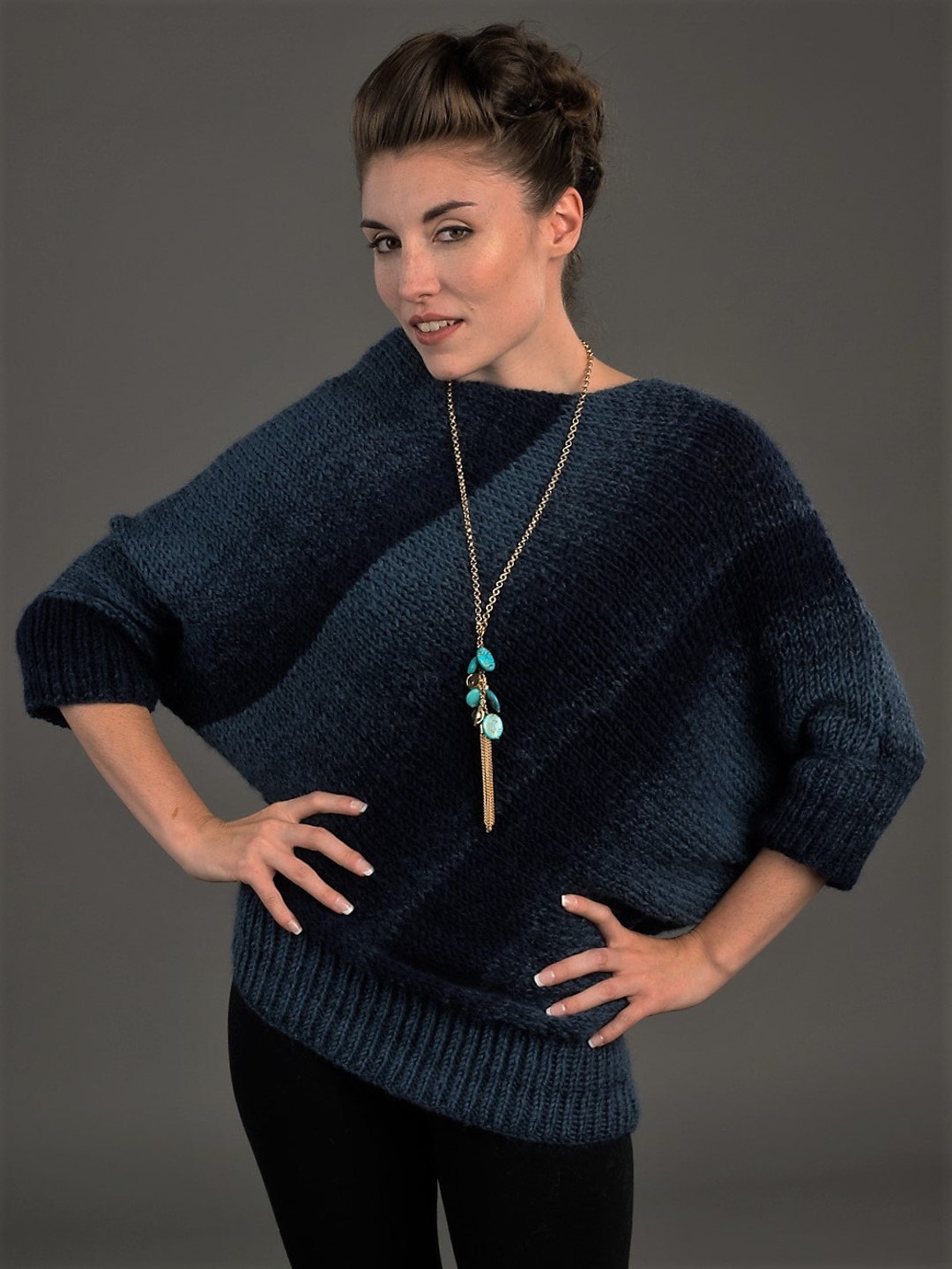 Winter Blues Drapey Chunky Outlander Sweater Wrap Huntress Capitol ...