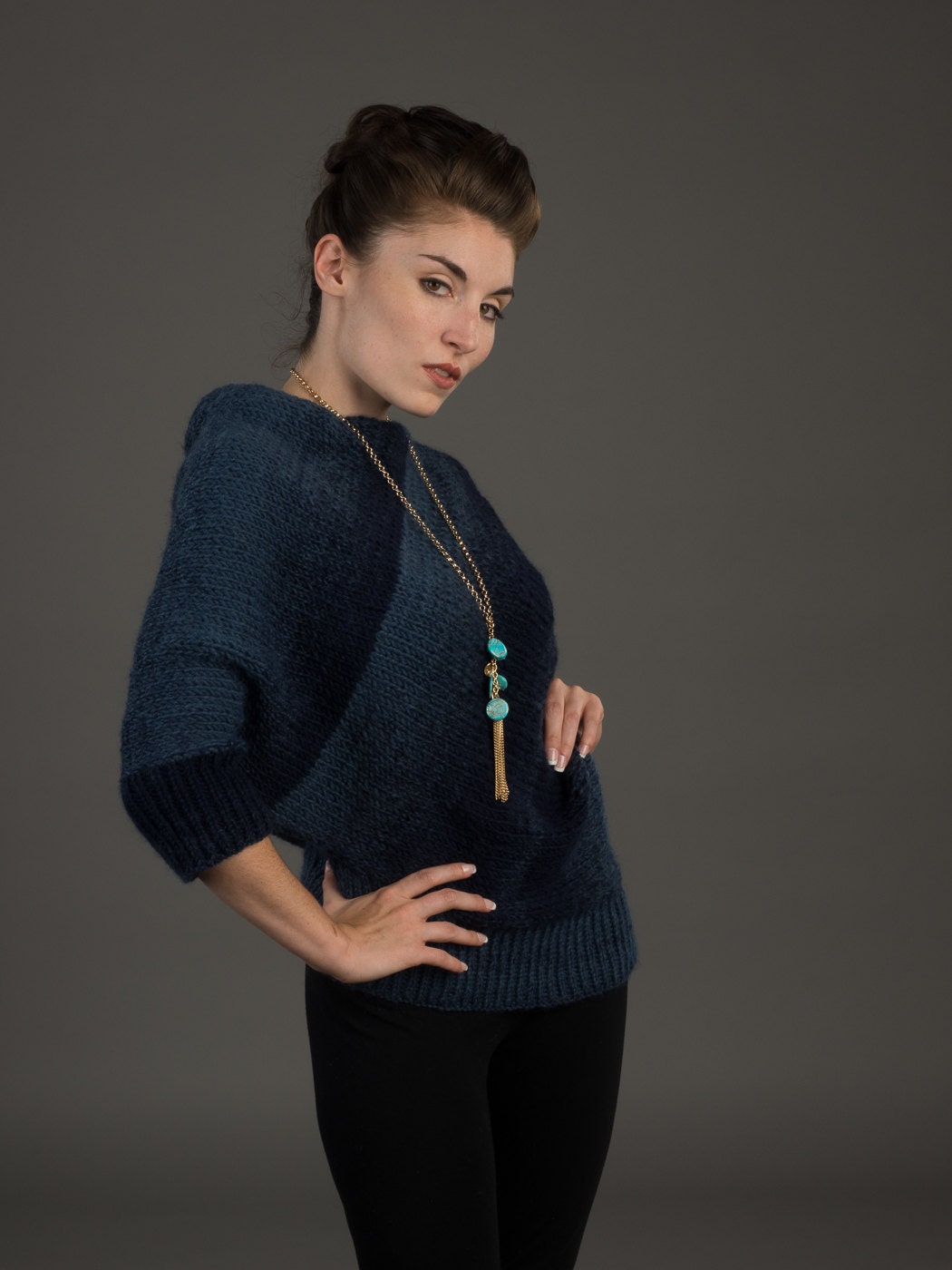 Winter Blues Drapey Chunky Outlander Sweater Wrap Huntress Capitol ...