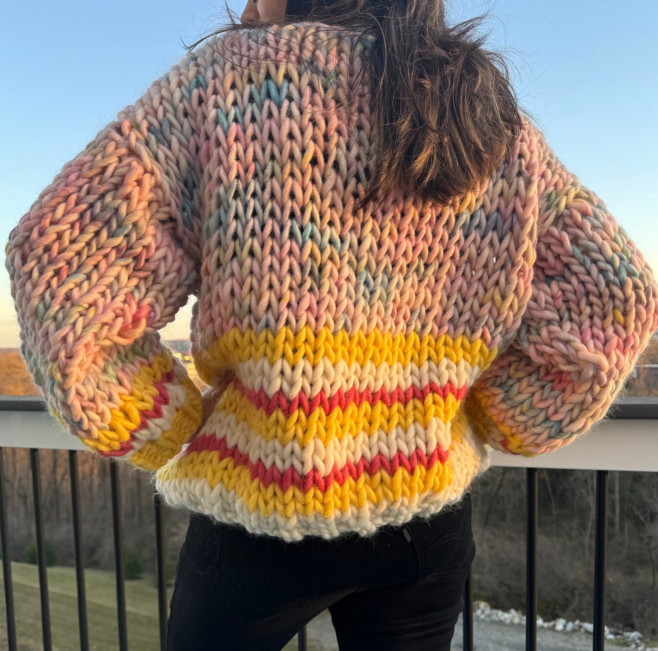 Chunky Knit Bubble Cheer Jumper Pattern: Designer Special Bulky Yarn ...