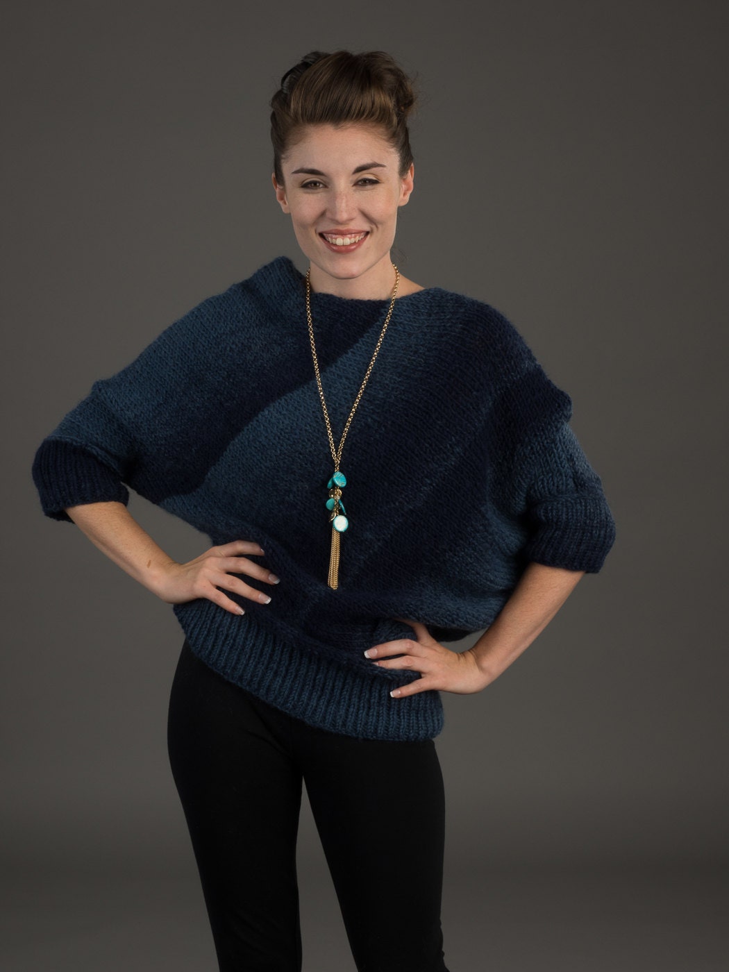 Winter Blues Drapey Chunky Outlander Sweater Wrap Huntress - Etsy