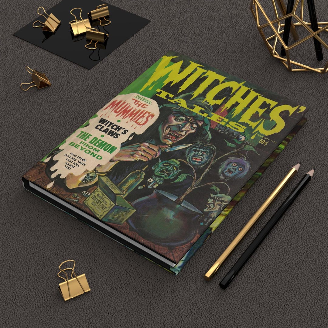 Witches' Tales Cover Hardcover Journal | Horror Comic Art Notebook ...