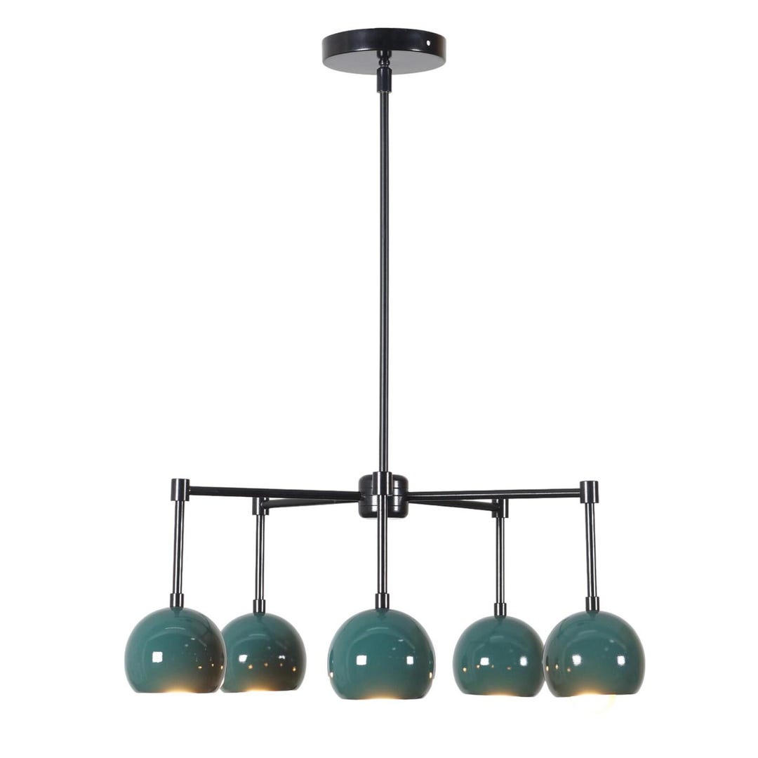 Five Light Eyeball Shade Sputnik Brass Starburst Ceiling Chandelier ...