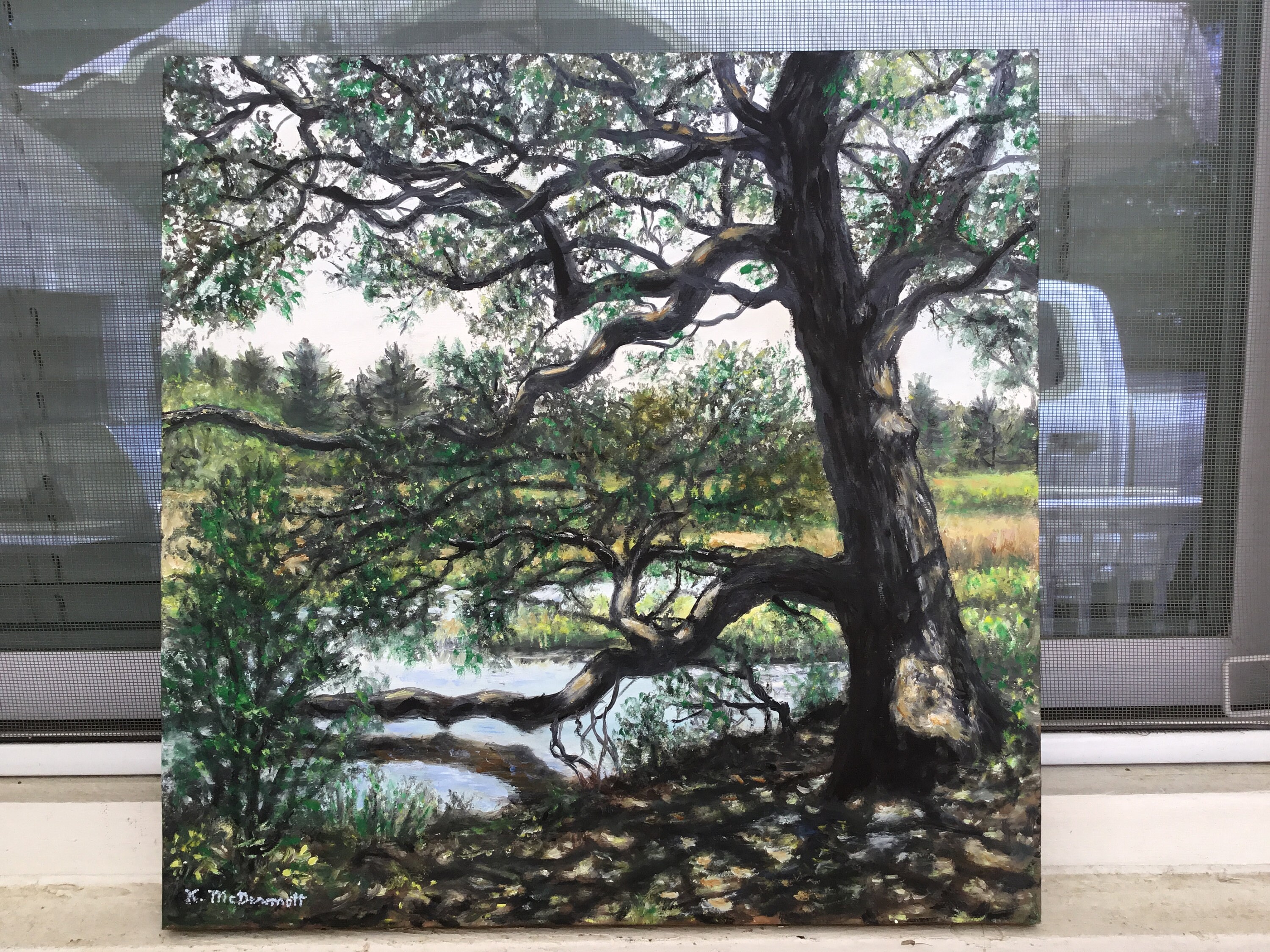 MARSH OAK at Vereen Gardens, Original Unframed Oil Landscape Painting ...