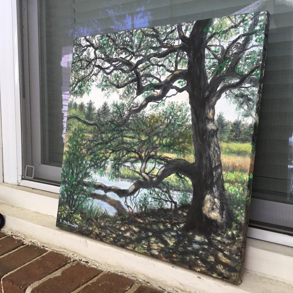 MARSH OAK at Vereen Gardens, Original Unframed Oil Landscape Painting ...