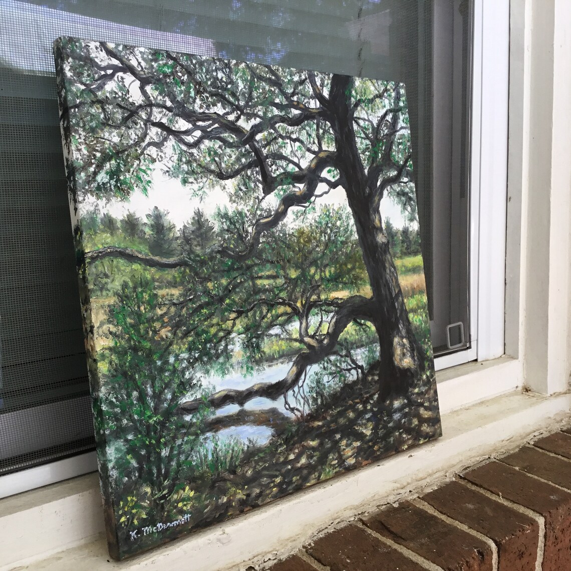 MARSH OAK at Vereen Gardens, Original Unframed Oil Landscape Painting ...