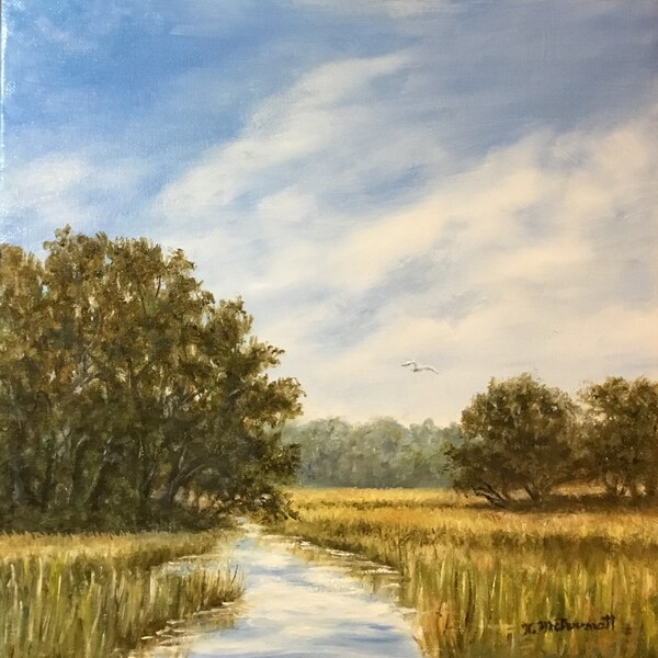 Marsh Scene on Stretched Canvas - Etsy