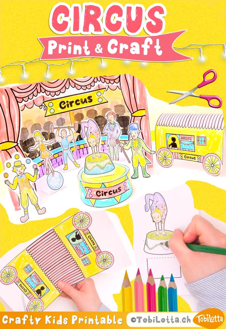 Circus Printable Craft Template for Kids – DIY Circus Play Set ...