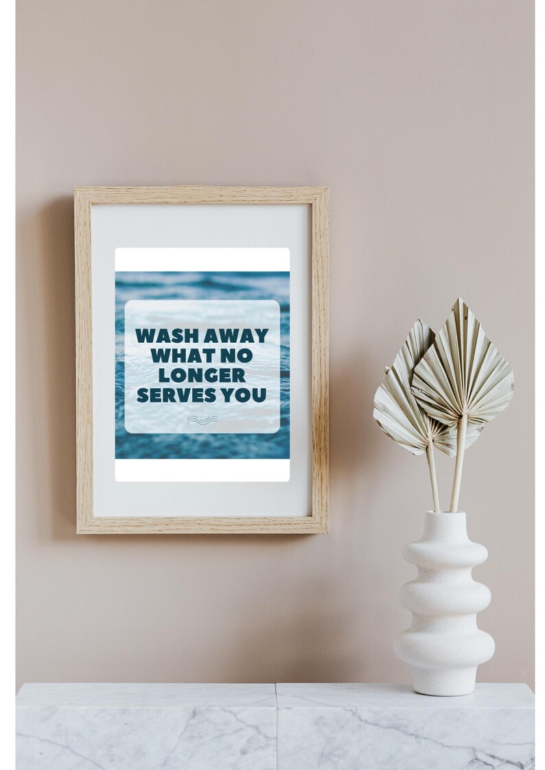 Printable Set - Ocean & Black_white Version/ Bad-mindset / Bathroom ...