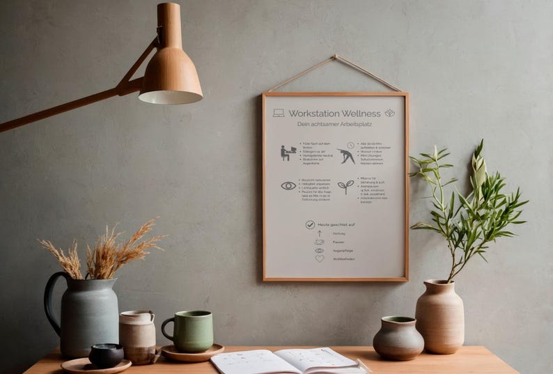 Home Office Ergonomics Checklist Poster, Desk and Wall Decor for Health ...