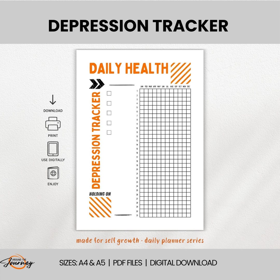 Depression Tracker - Printable Journal Page - Daily Habit Tracker ...