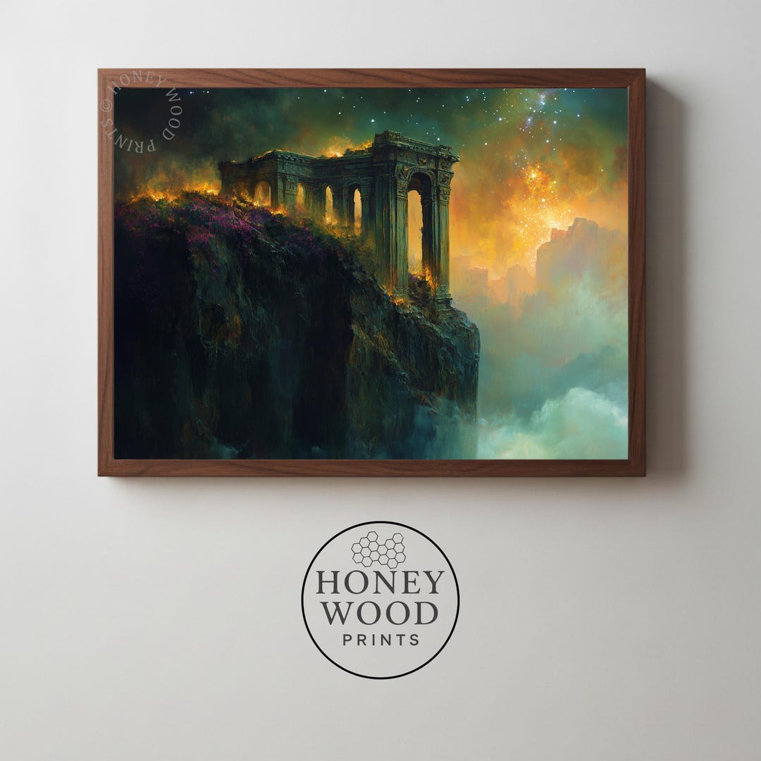 Alien Temple Ruins - Moody Sci-fi Fantasy Landscape, Printable Dramatic ...
