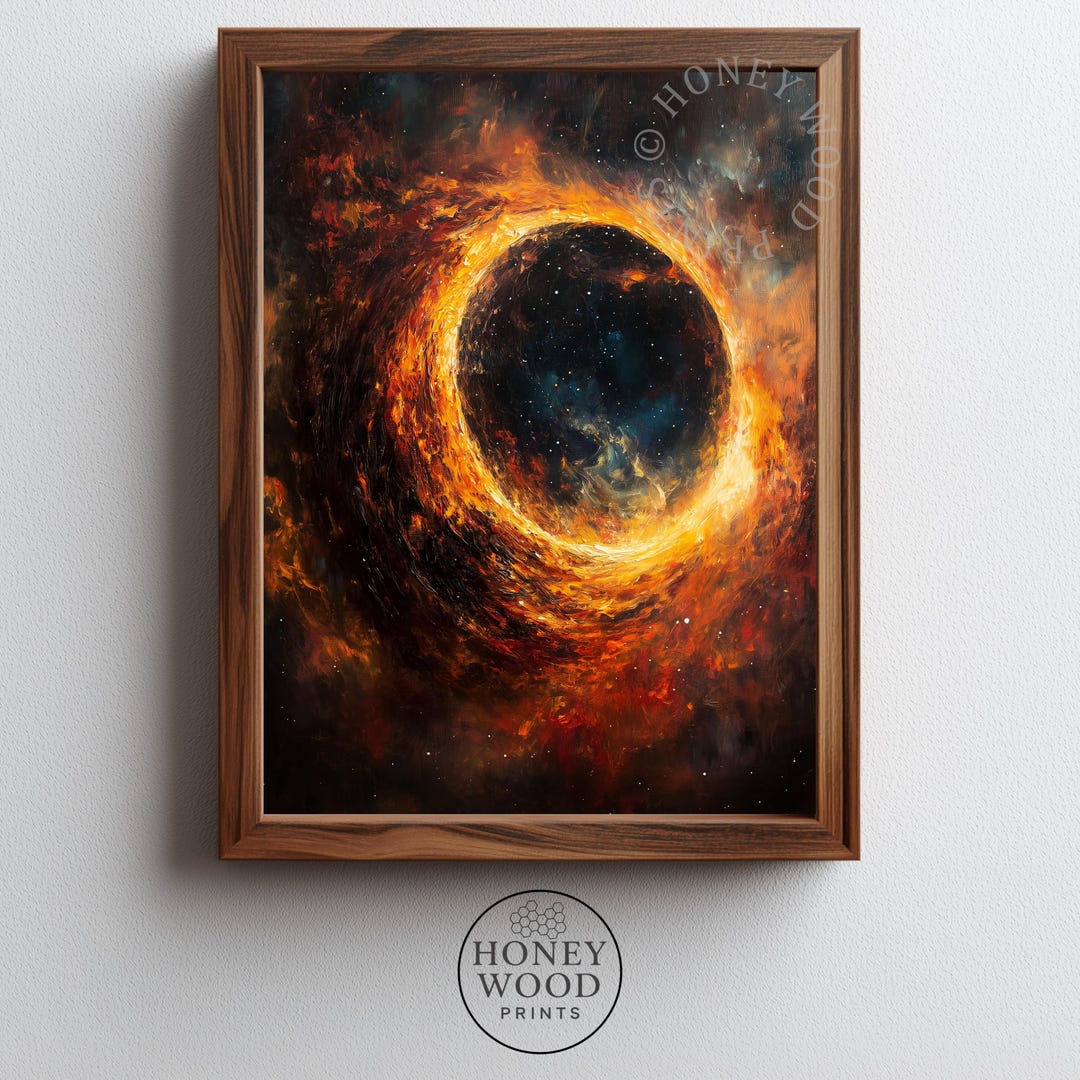 Moody Cosmic Black Hole Printable - Dramatic Space Art, Celestial Sci ...