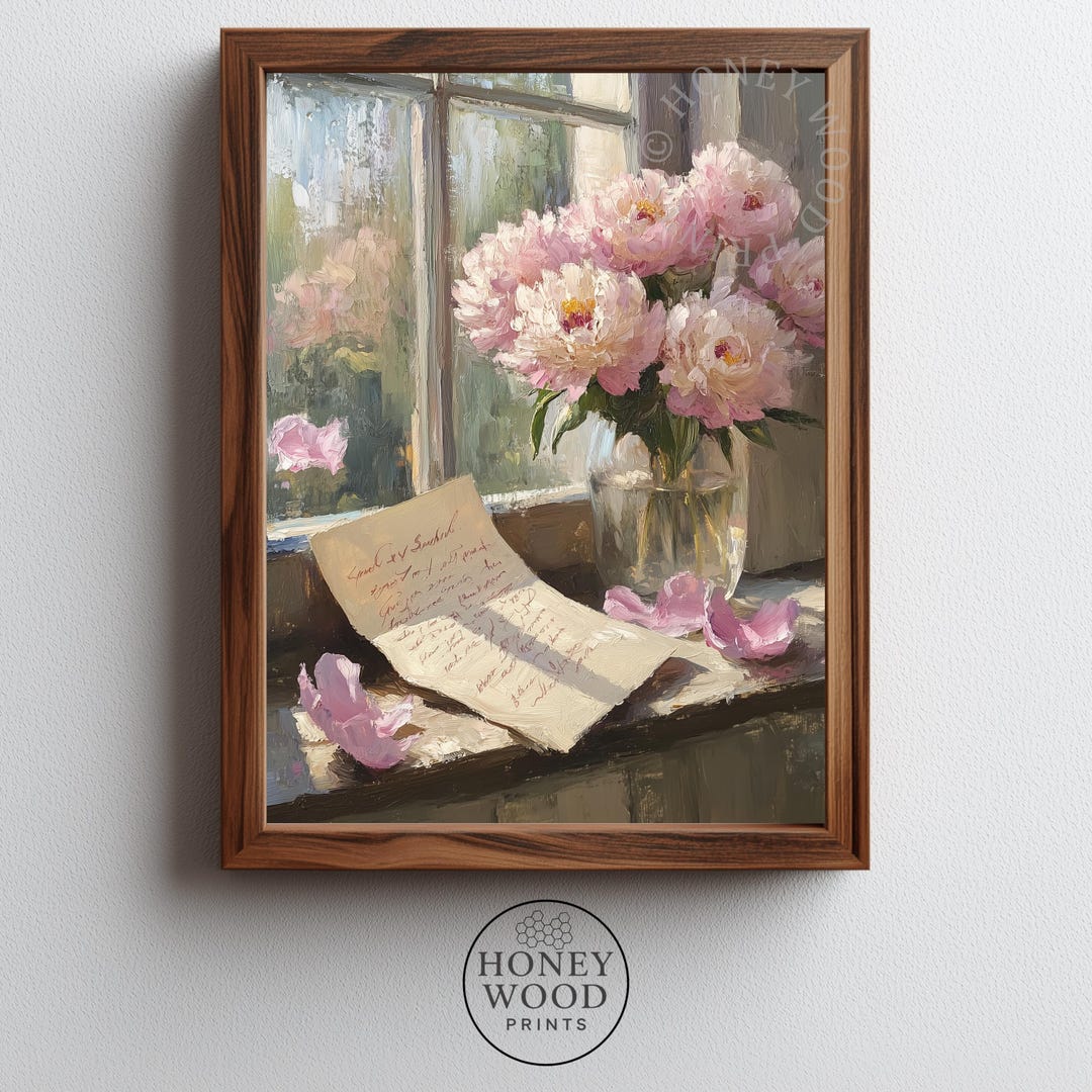 Romantic Cottagecore Love Letter Painting - Vintage Pastel Wall Art ...