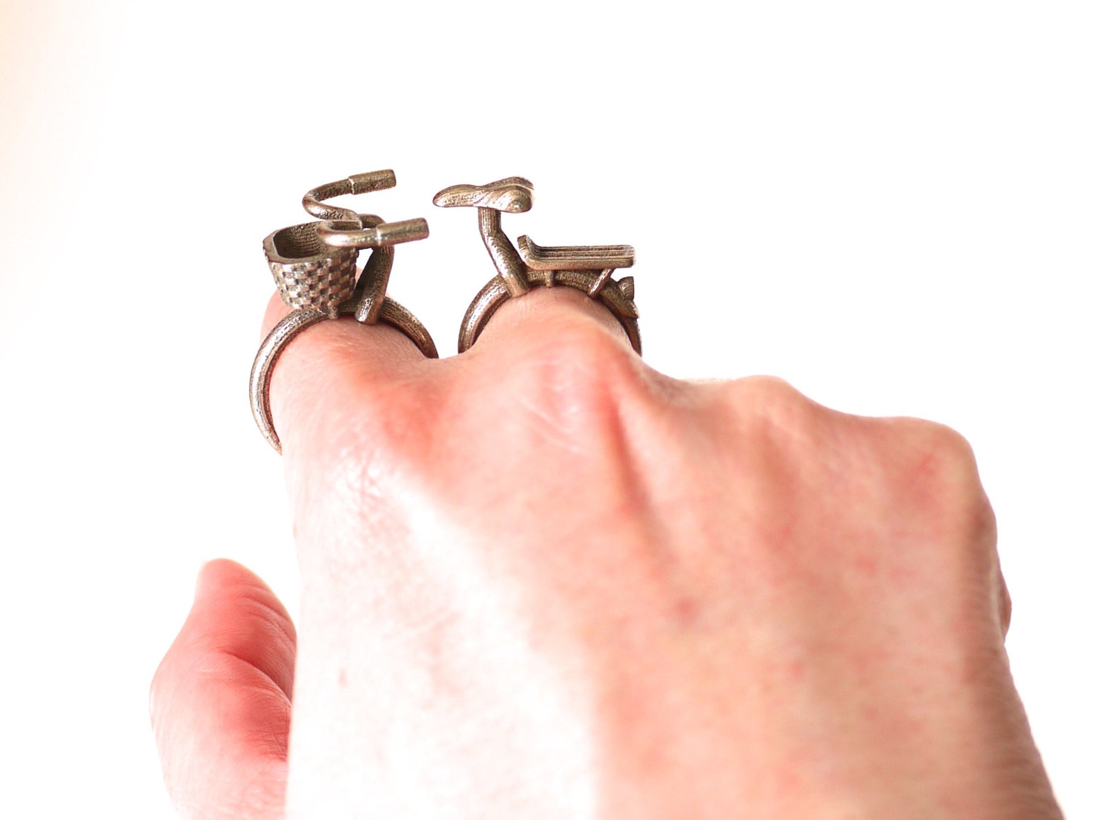 Bike Jewelry Bicycle Rings in Stainless Steel. 3D Printed - Etsy