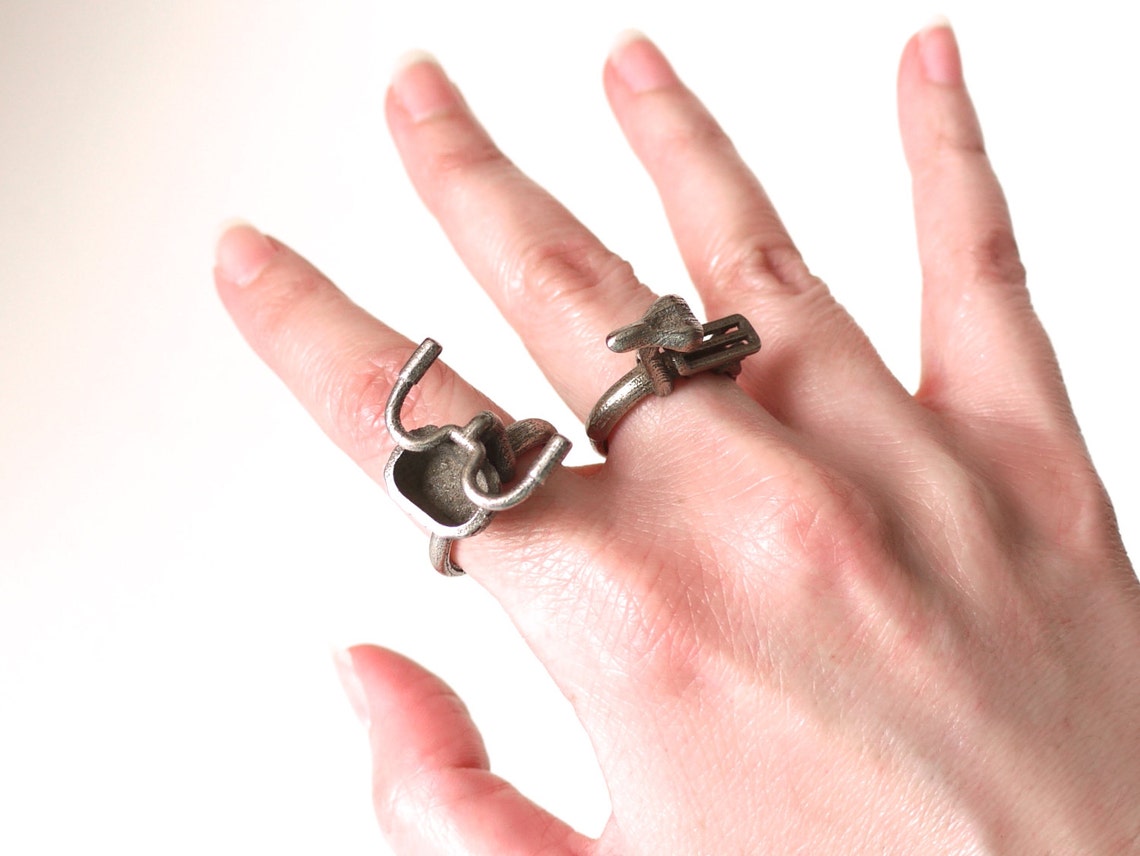 Bike Jewelry Bicycle Rings in Stainless Steel. 3D Printed - Etsy
