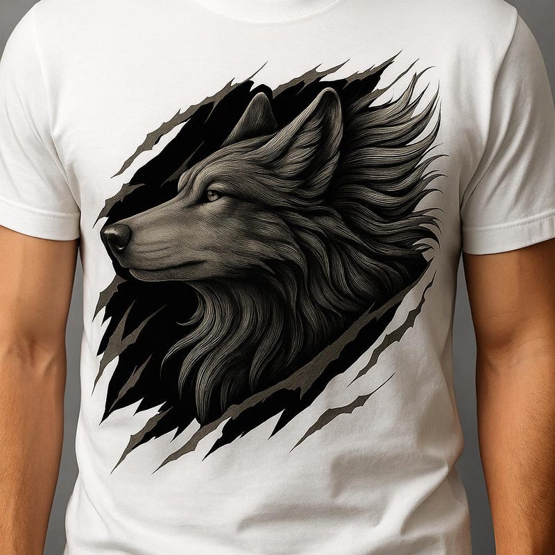 Wolf Ripping Shirt - Etsy