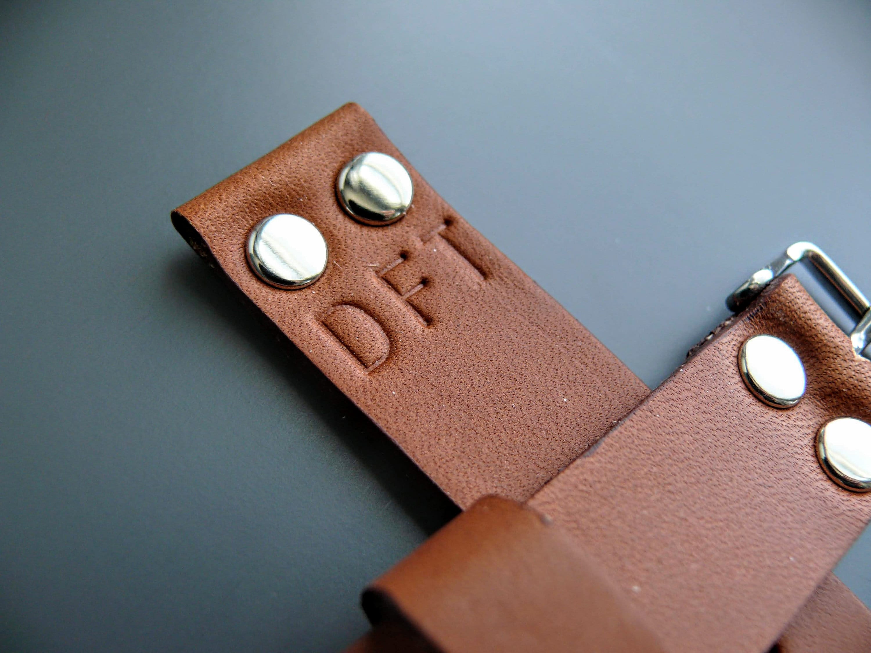 Handcrafted Full Grain Leather Watch Band: Brown Rivet Strap - Etsy