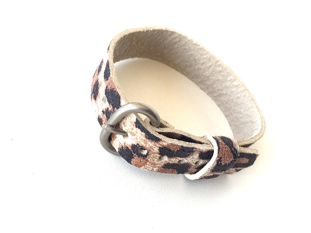 Leopard Print One-piece Watch Strap Bracelet Handmade Hand Crafted ...