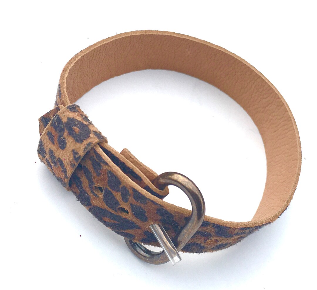 Leopard Print Leather Watch Strap: Handmade Thin Band - Etsy