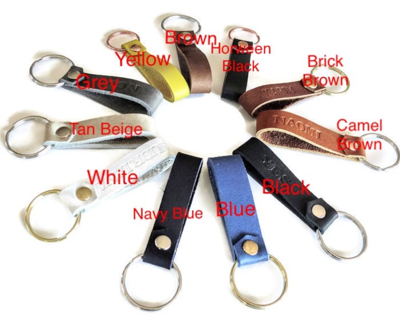 Key Fob Personalized Leather Key Fob Hand Stamped - Etsy