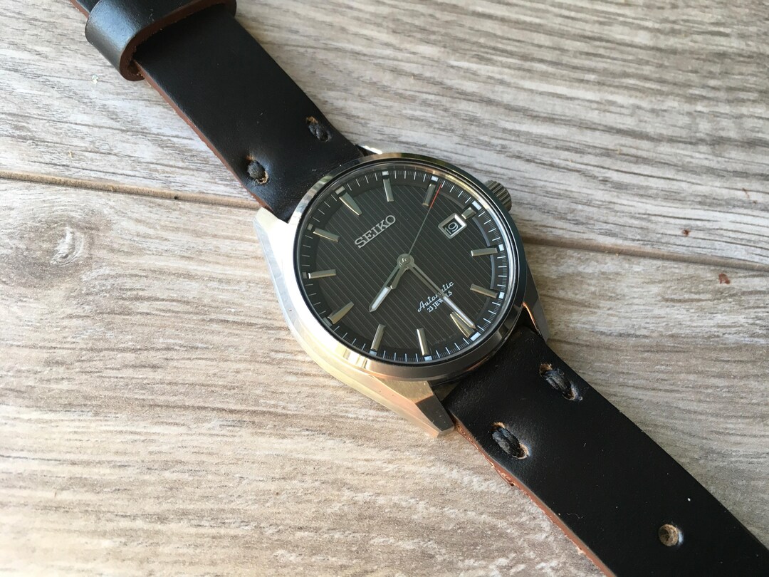 Black Horween Chromexcel Leather Watch Band - Etsy