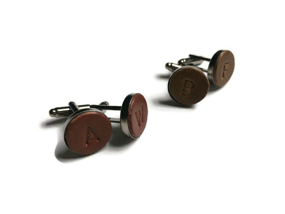 Leather Cufflinks, Leather Gift, Gift for Him, Handmade Gift, Wickett ...