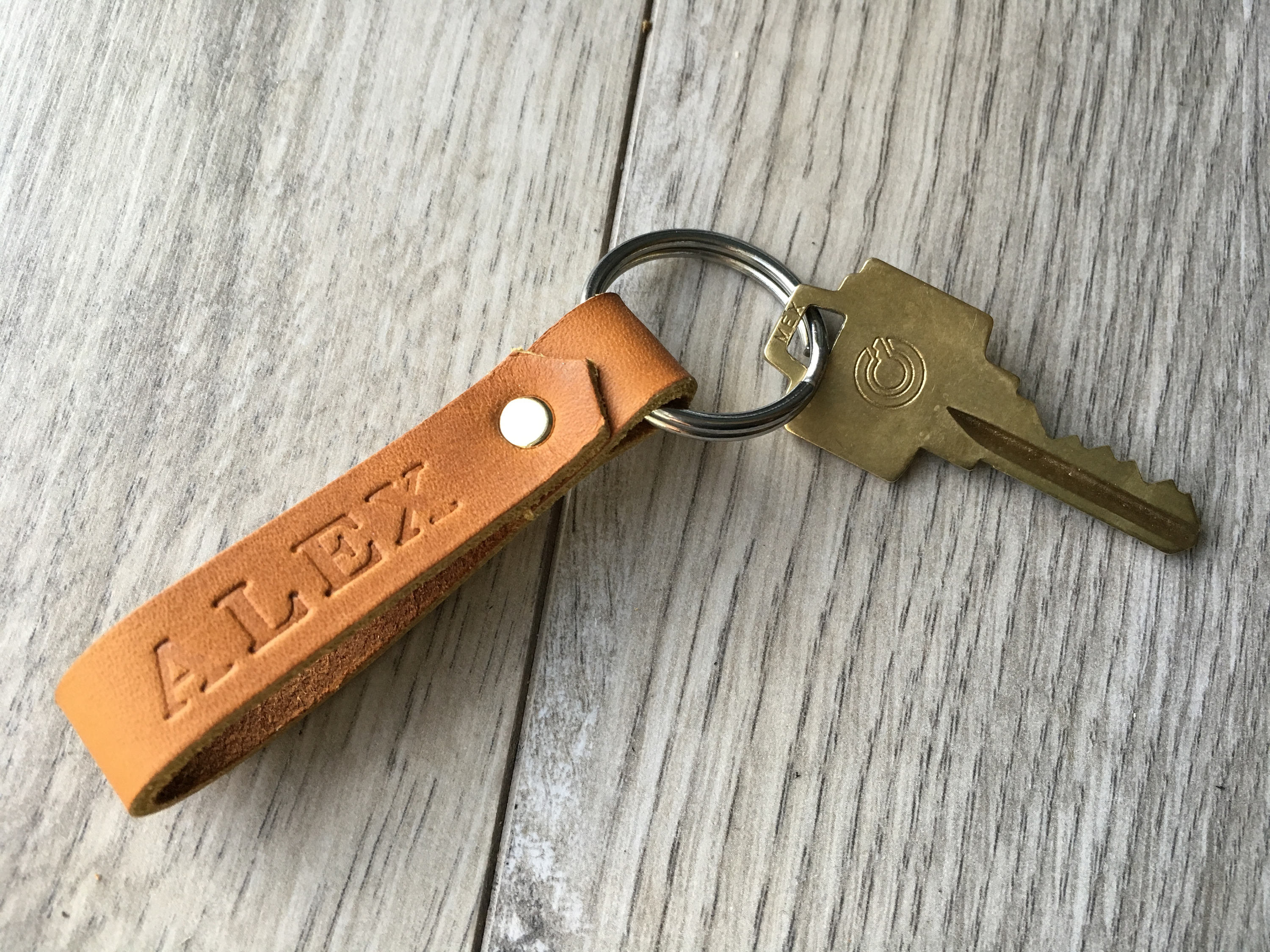 Key Fob Personalized Leather Key Fob Hand stamped | Etsy