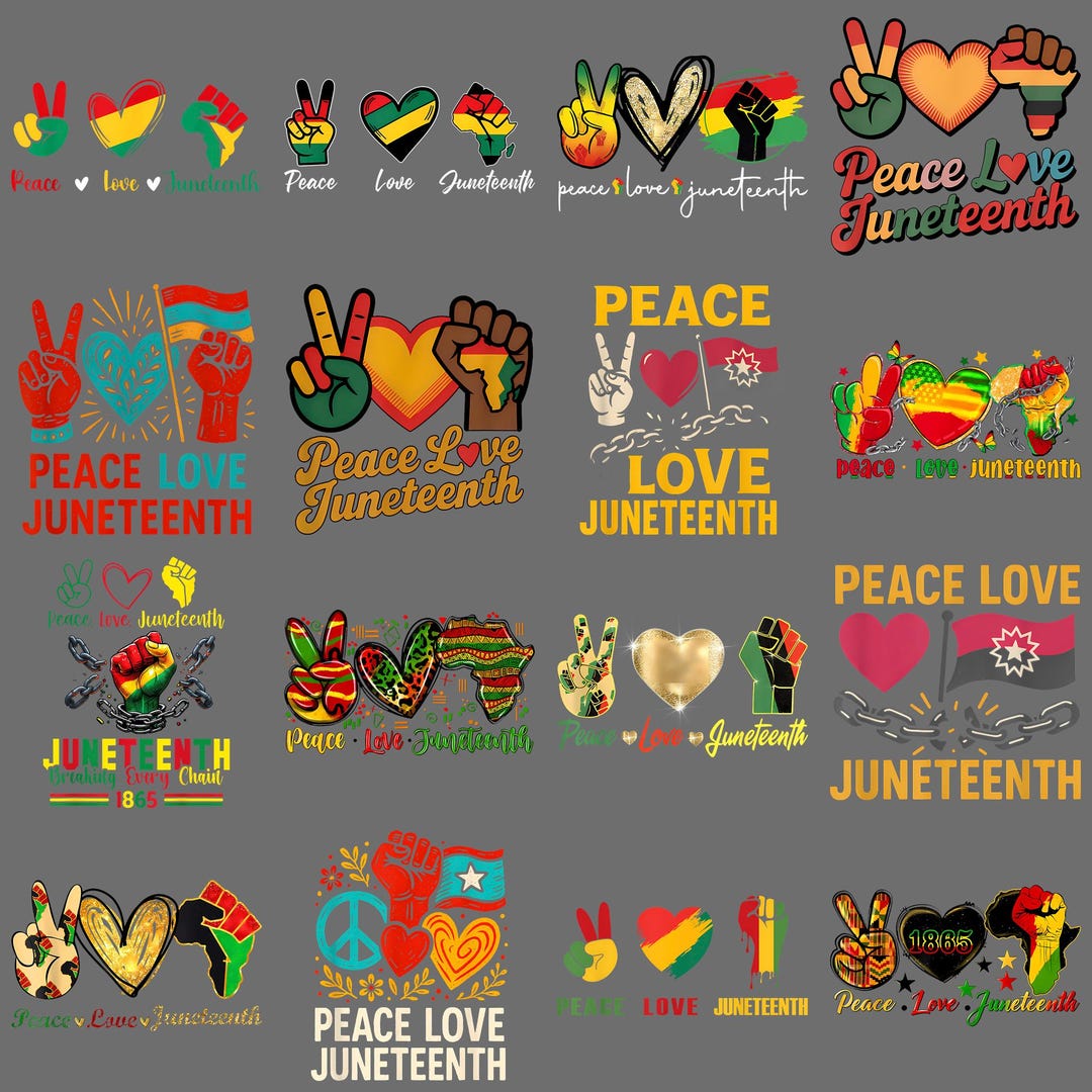 Peace Love Juneteenth PNG – Melanin Juneteenth Pride Clipart, Black ...