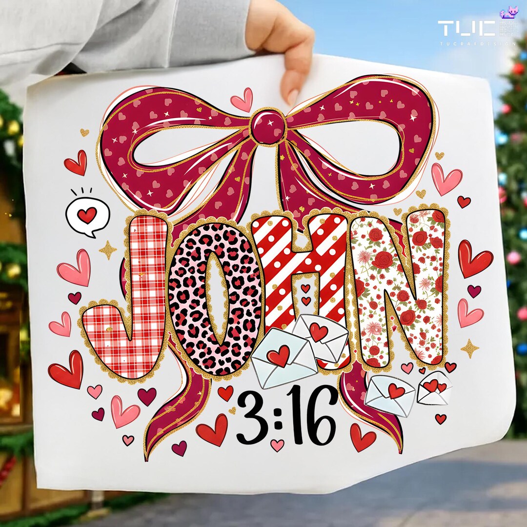 John 3:16 PNG | Preppy Valentine Png, Christian Coqutte Bow PNG, Retro ...