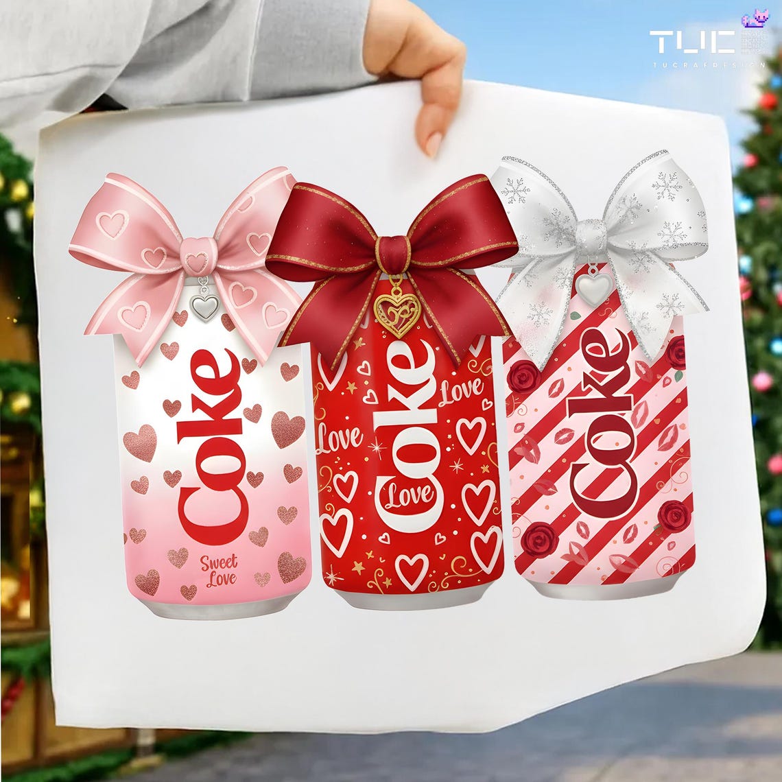 Retro Coke Valentine Soda Png: Cute Valentine Day Png, Coqutte Bow ...