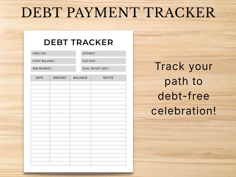 Debt Payoff Tracker Printable, Debt Snowball Chart PDF, Budget & Debt ...