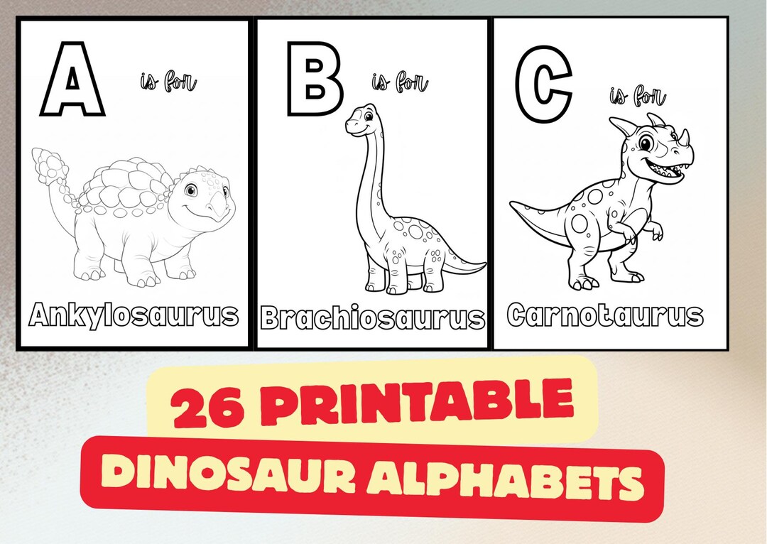 Dinosaurs Alphabet Coloring Books - Etsy