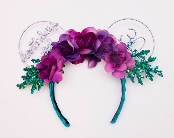 Floral Mouse Ears / Disney Ears / Wire Mouse Ears / Mickey Ears ...