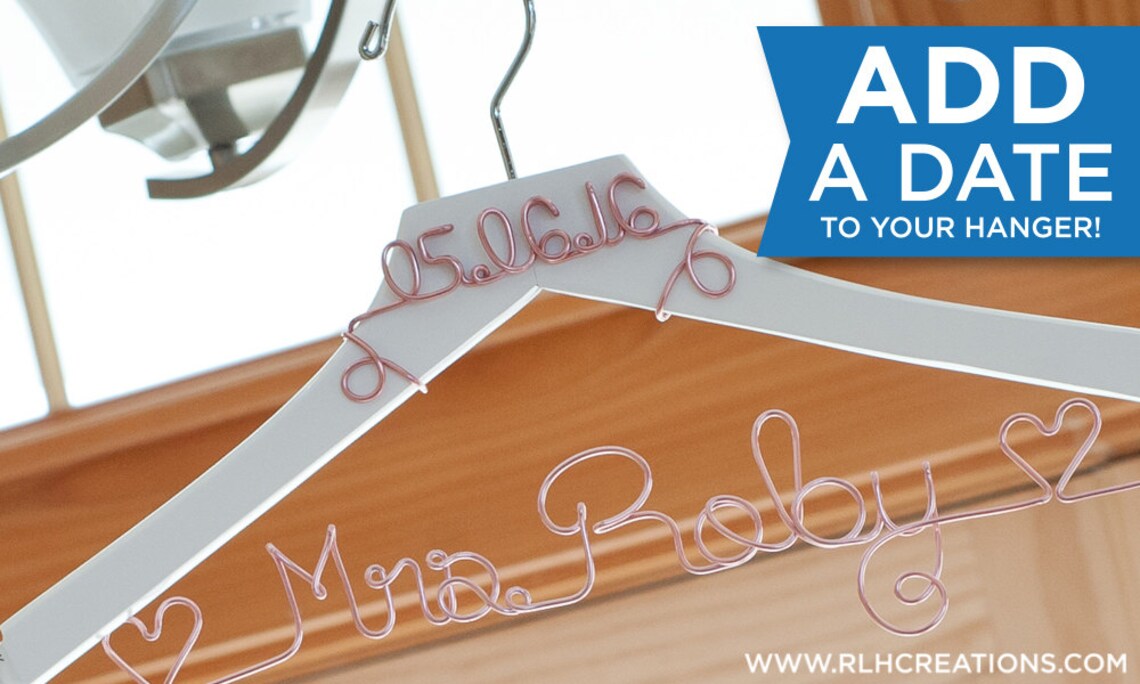 Add a Date to Your Bridal Hanger / Wedding Date Hanger / | Etsy