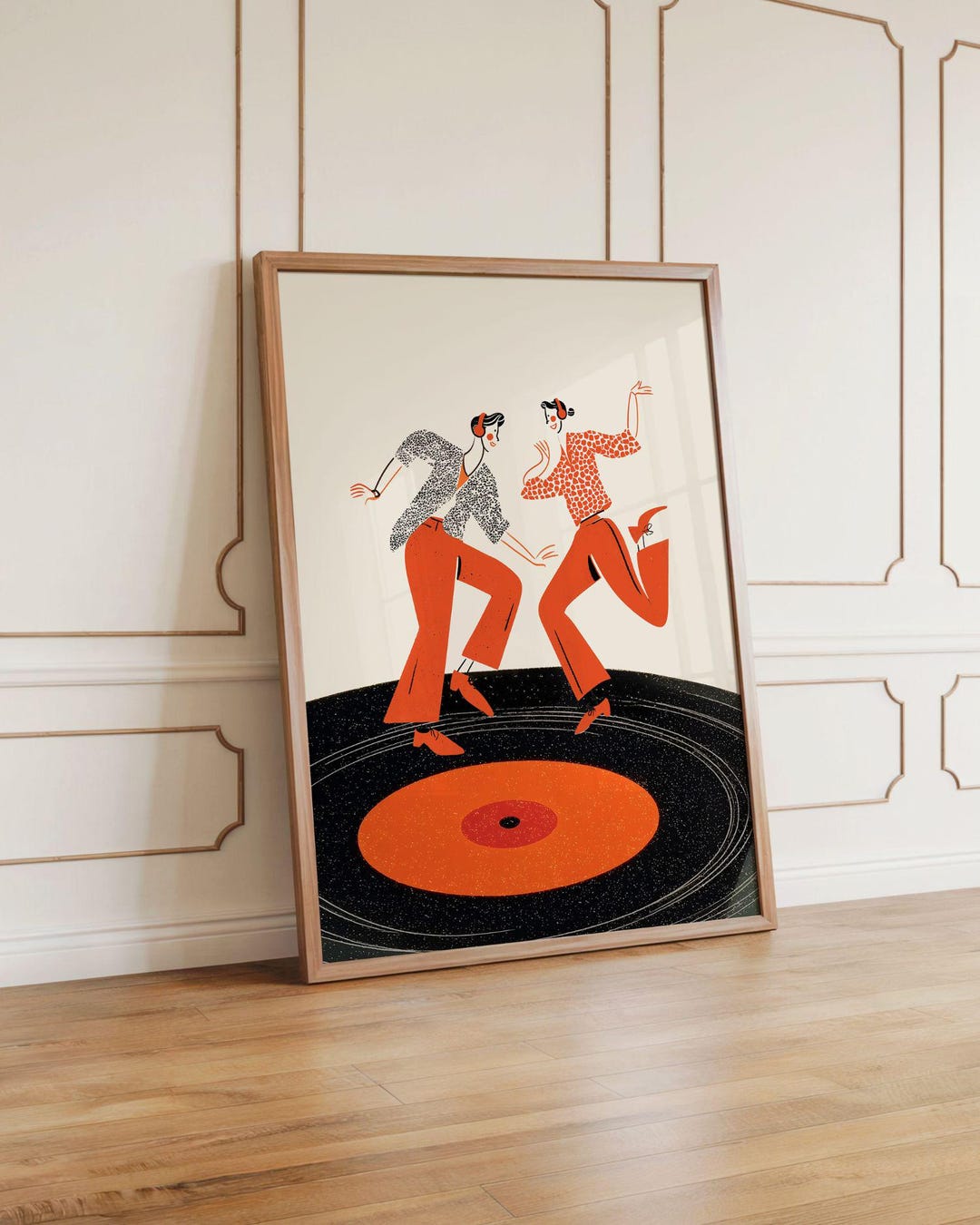Dancing Couple Print Art Retro Vinyl Record Poster Modern Music ...