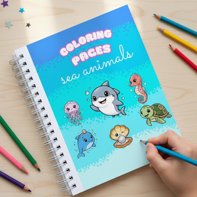 20 Cute Sea Animals Coloring Pages Digital Download, Kids Ocean ...
