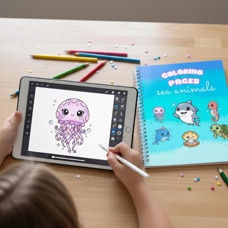 20 Cute Sea Animals Coloring Pages Digital Download, Kids Ocean ...