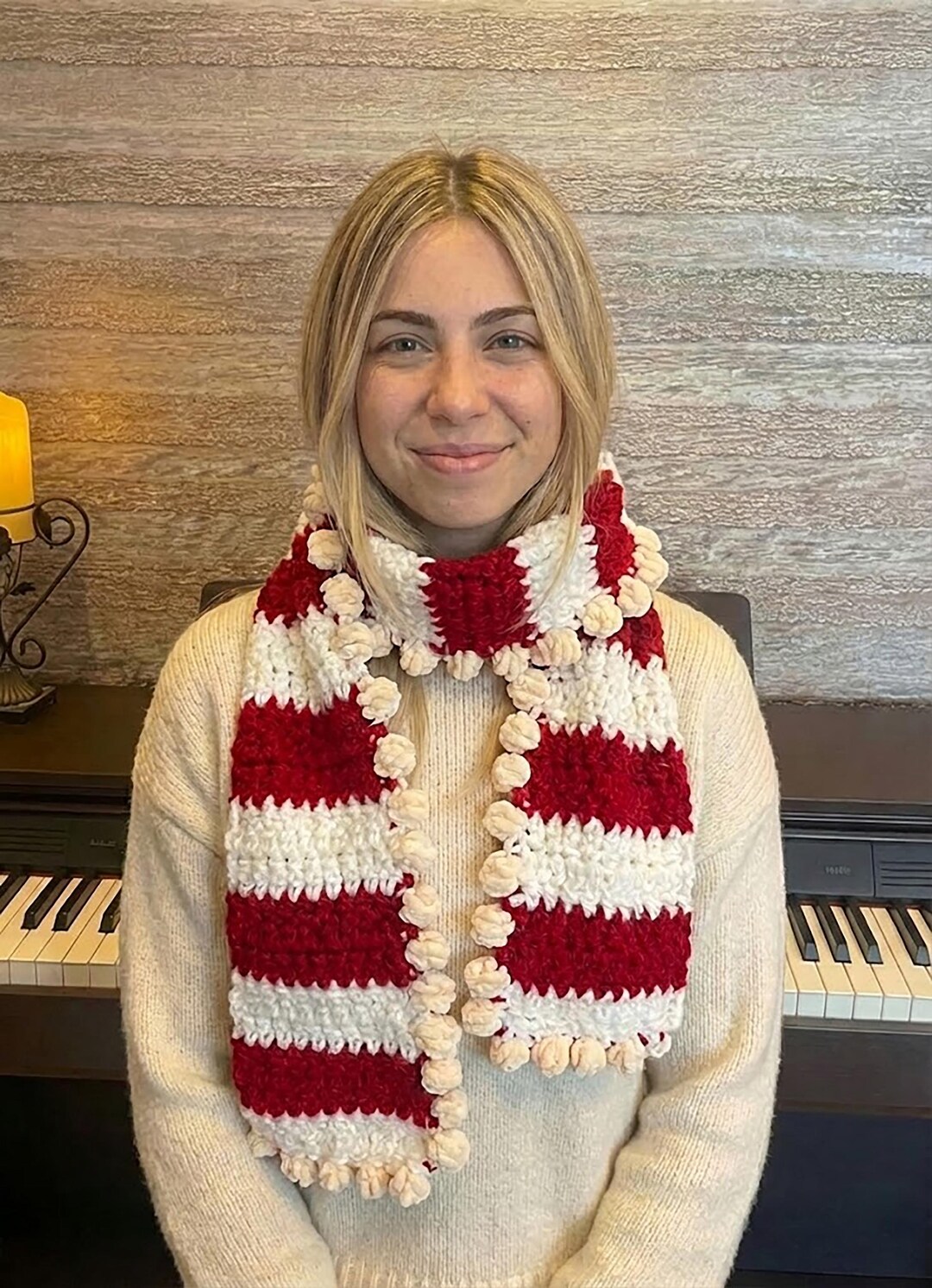 Netflix and Chill Popcorn Scarf, Crochet Movie Night Scarf, Popcorn ...