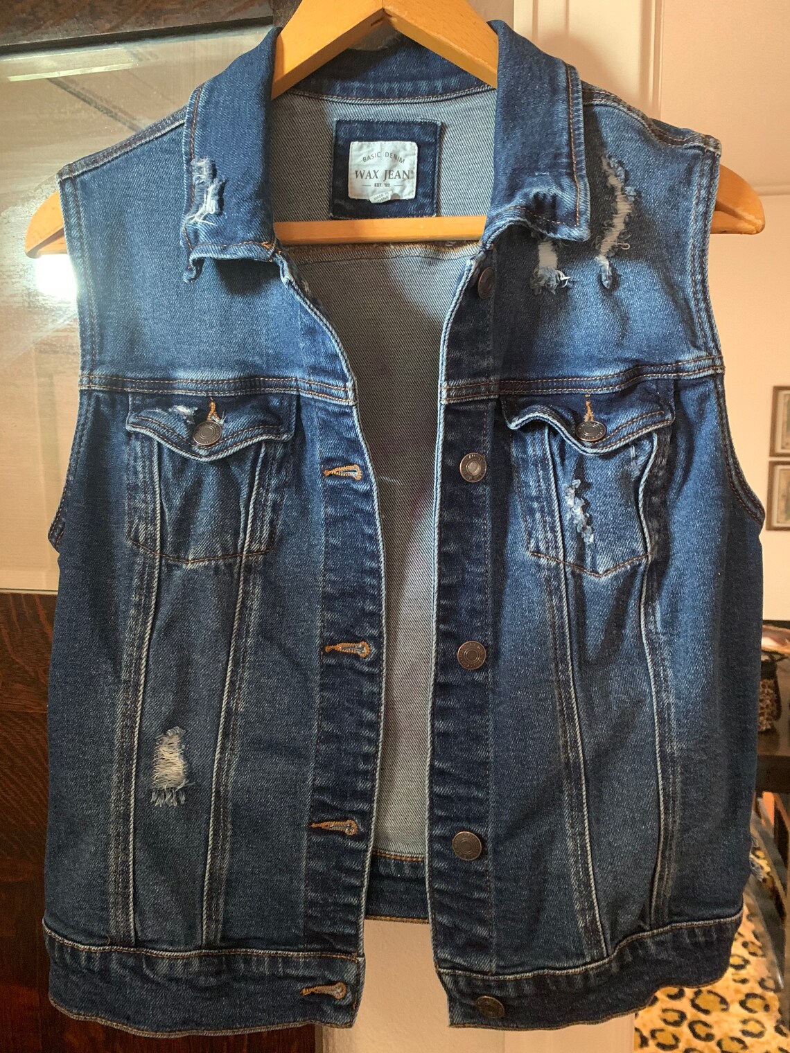 Hand Painted Denim Santa Vest - Etsy