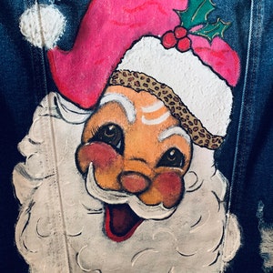 Hand Painted Denim Santa Vest - Etsy
