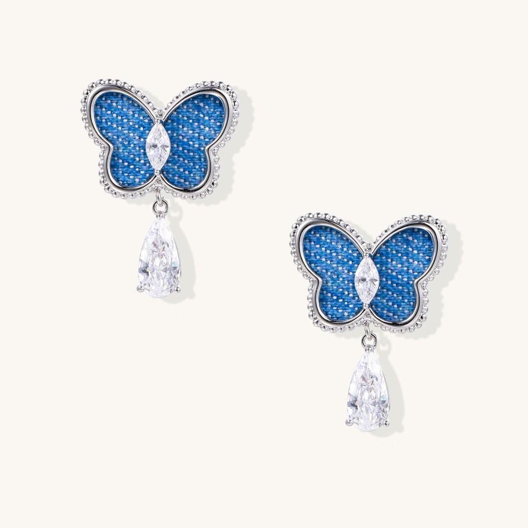 Electric Blue Butterfly Drops - Etsy